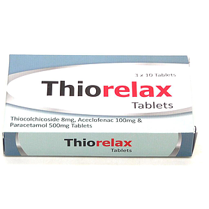 Thiorelax 100mg/8mg tablets 30’s – Whitecross Pharmaceuticals