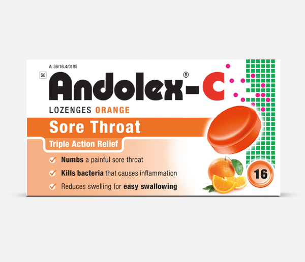 Andolex-C Lozenges Orange 16’S – Whitecross Pharmaceuticals